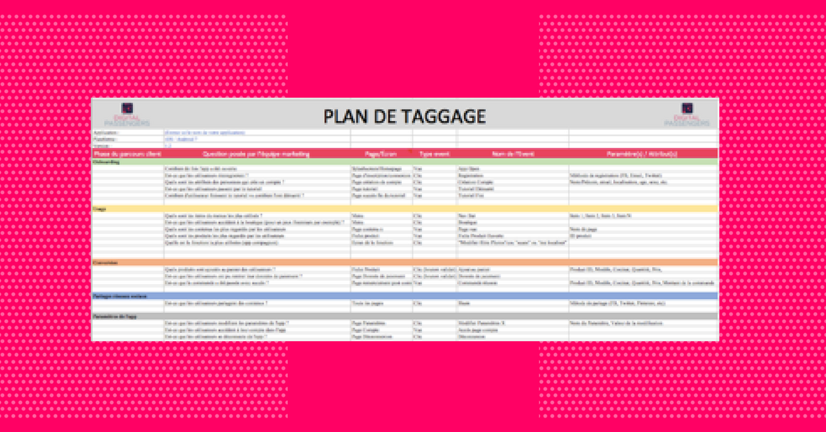 Comment créer un plan de taggage pour mon application mobile